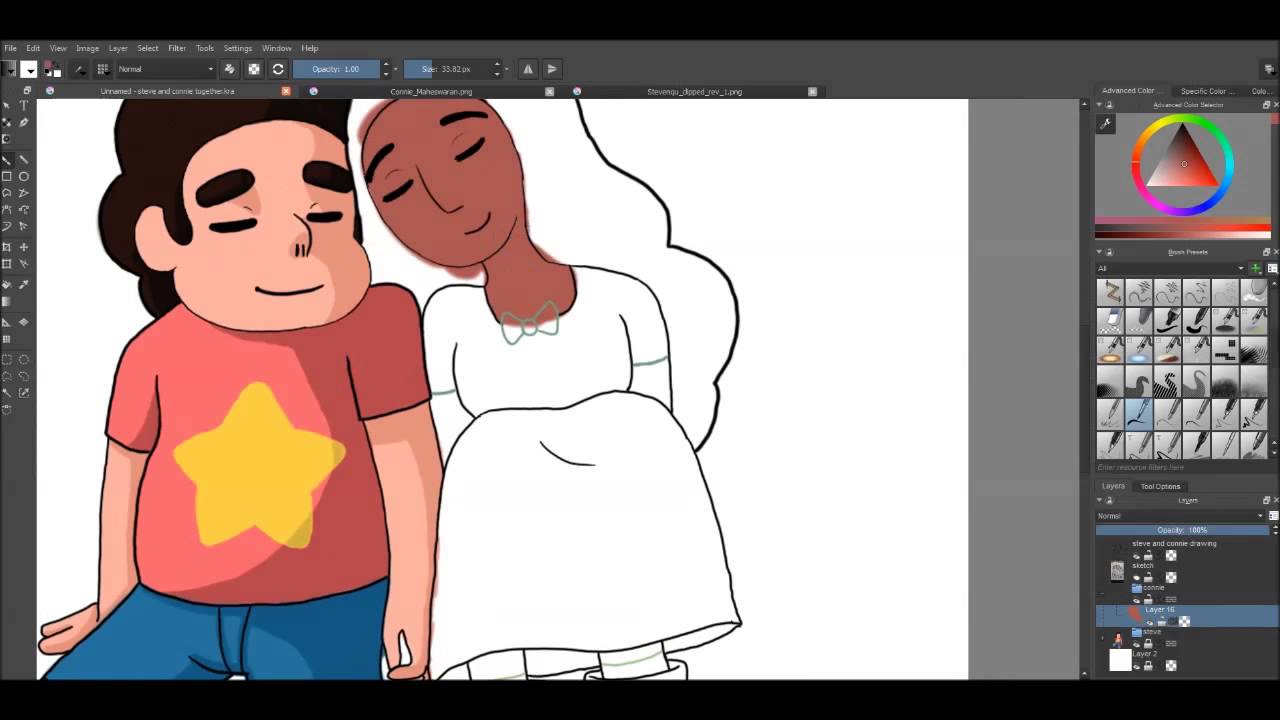 Speed Drawing Steven Universe and Connie- Alone Together - YouTube