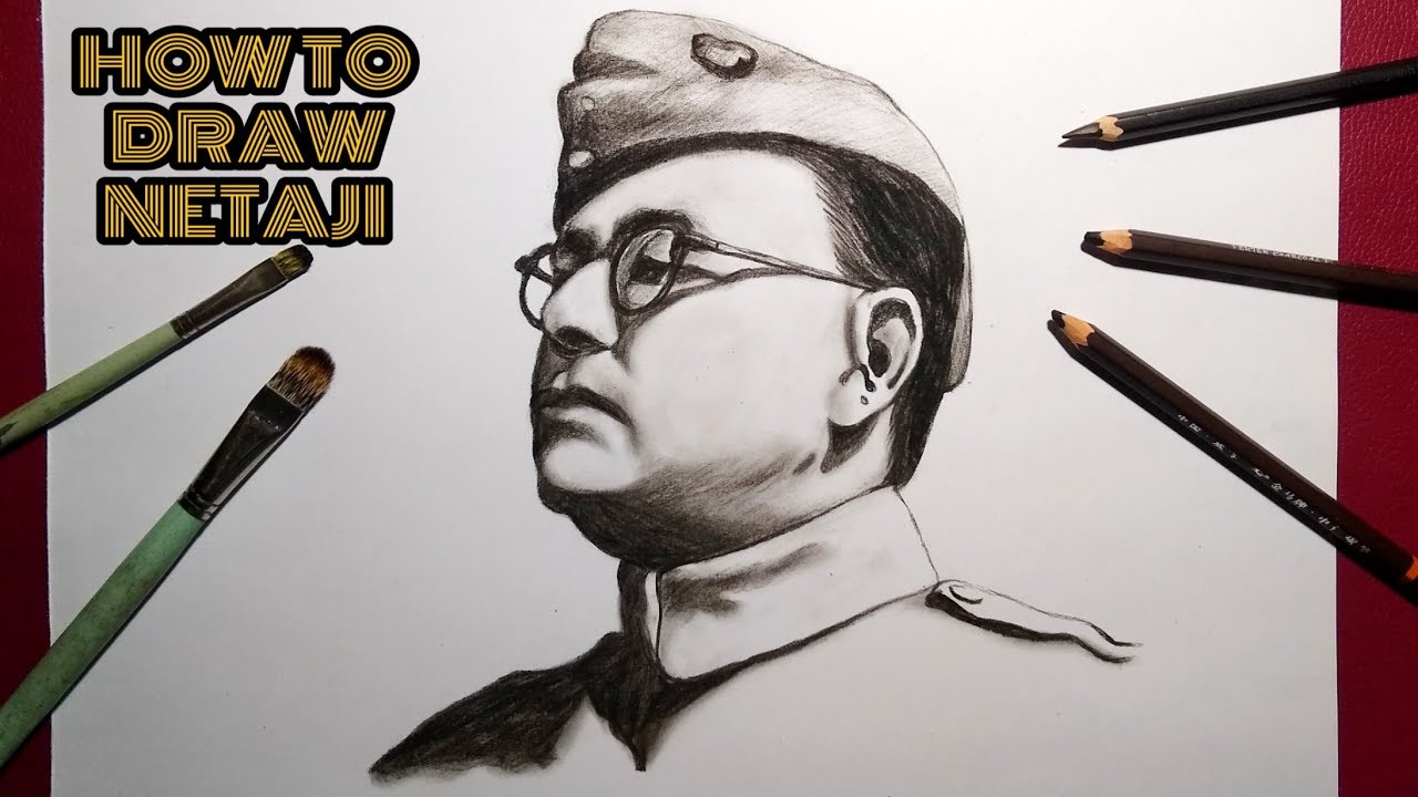 Netaji subhash chandra bose drawing - YouTube