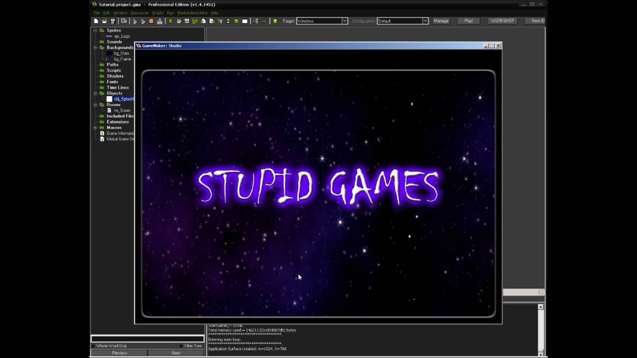 Making a Gamemaker Studio Game (Stroids) - Video 2: Splash Screen Part ...