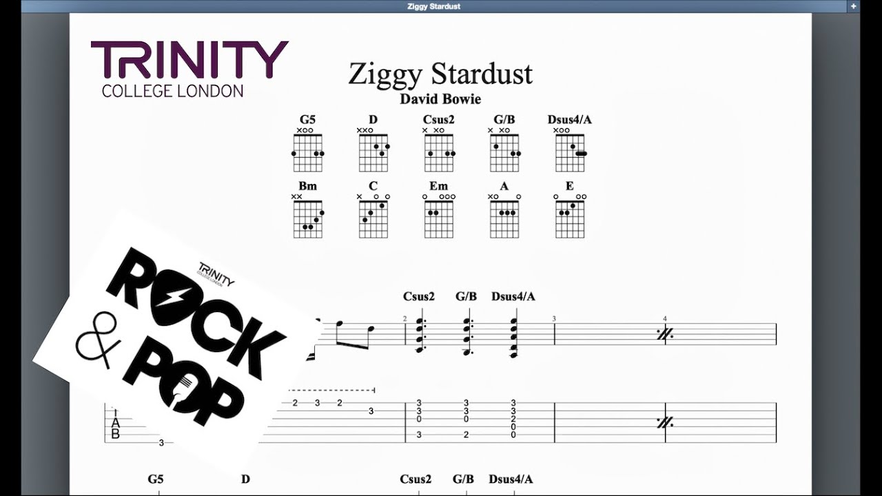 Ziggy Stardust Trinity Grade 2 Guitar YouTube ziggy-stardust-trinity-grade-2-guitar-youtube