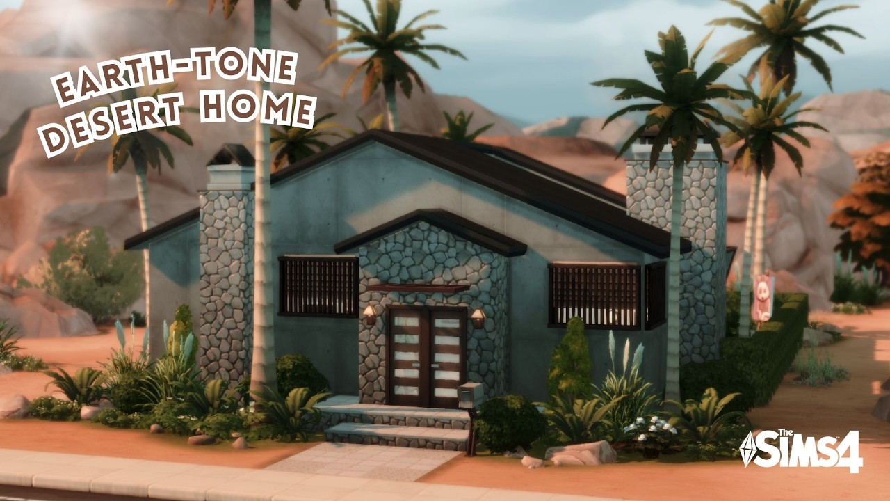 Earth-Tone Desert Home | The Sims 4 Build | Stop Motion | No CC - YouTube