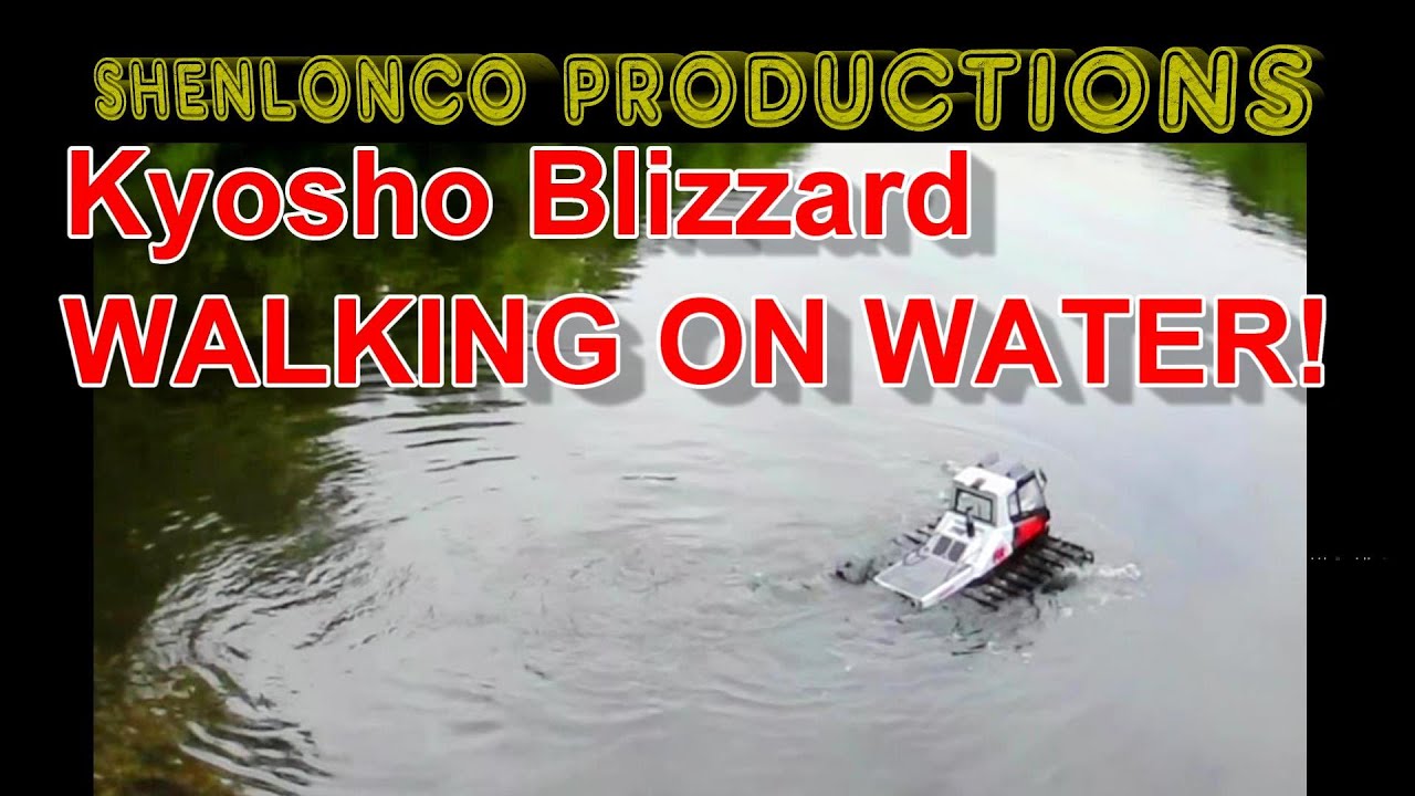 modified kyosho blizzard FR floats across pond water! - YouTube