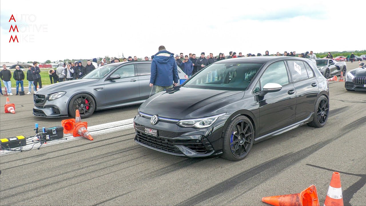 420HP Nar&Car Volkswagen Golf 8R vs 747HP HPT Mercedes-AMG E63 - YouTube