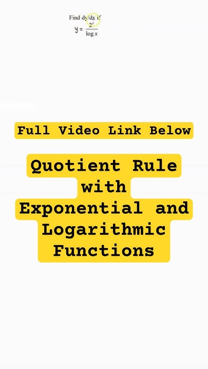 AP Calculus BC | CBSE Class 12 Maths | Quotient Rule with Exponential and Logarithmic Functions ...