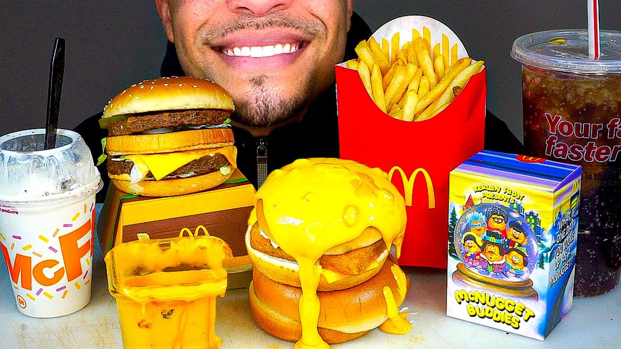 ASMR MCDONALD'S MUKBANG OREO MCFLURRY FILLET FISH BIG MAC FRIES EATING ...