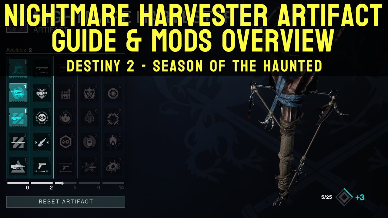 Nightmare Harvester Artifact & Mods Guide - Season Of Haunted | Destiny ...