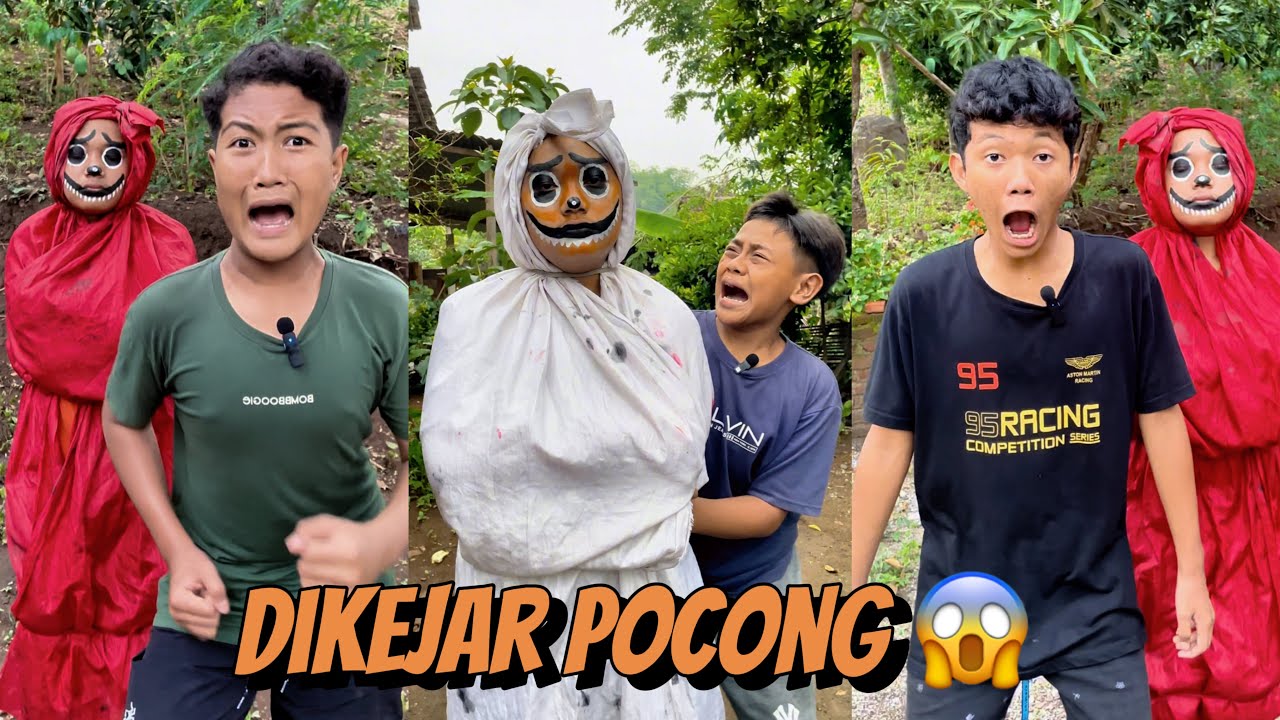 Aksi Lucu Pocong Merah dan Putih 👻 Teriak Dikit Dikejar Pocong sampai ...