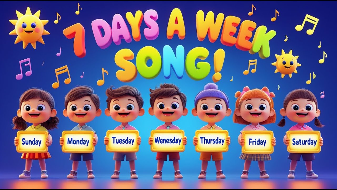 Sunday Monday Tuesday 7 Days of the Week Song | Kids Learning Nursery ...