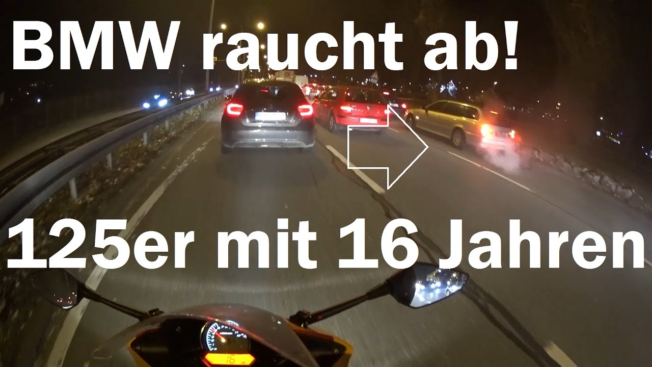 125er mit 16Jahren | BMW qualmt ab - YouTube