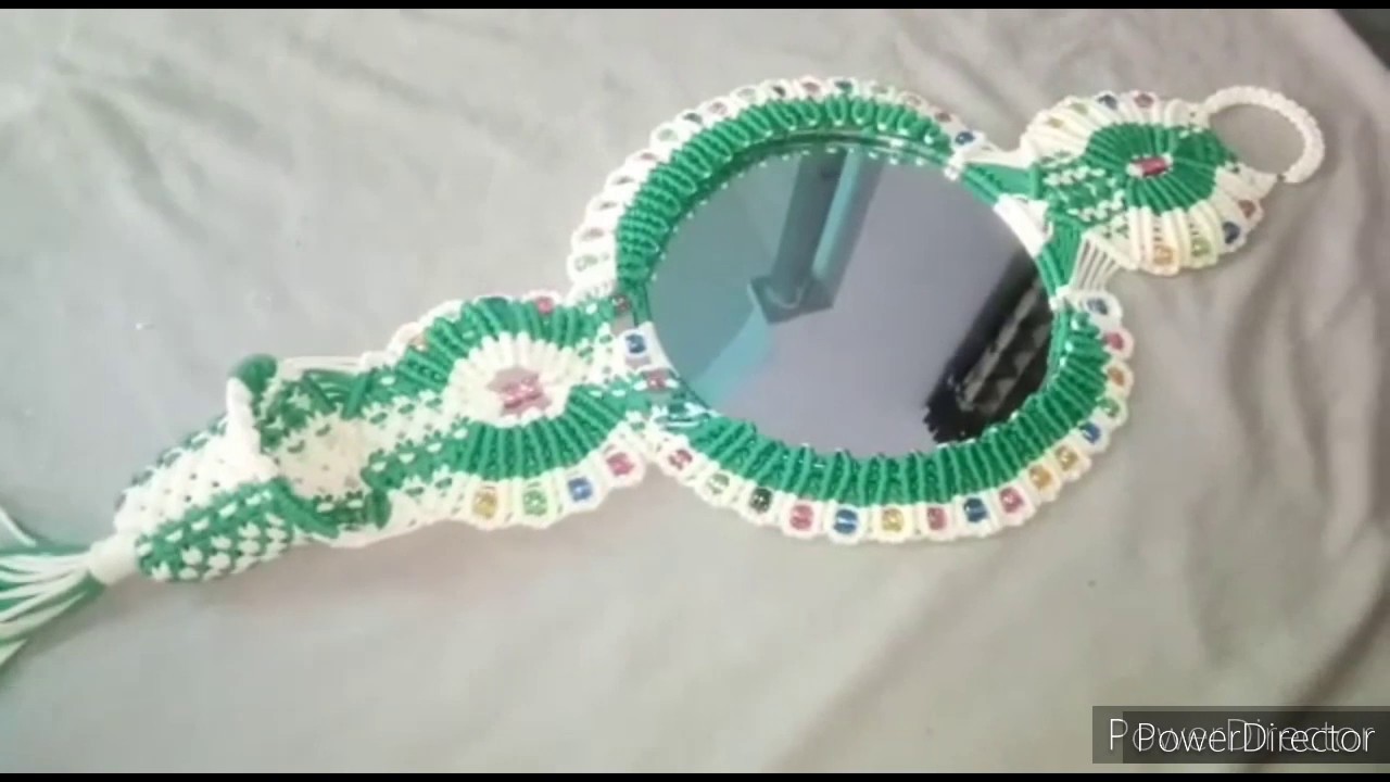 How to make mirror macrame round shape beautiful design at home? - YouTube