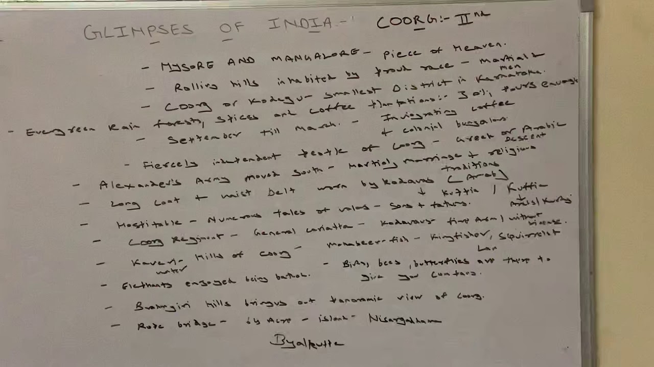 Summary of the part 2 Nd Coorg - class -10 Th - YouTube