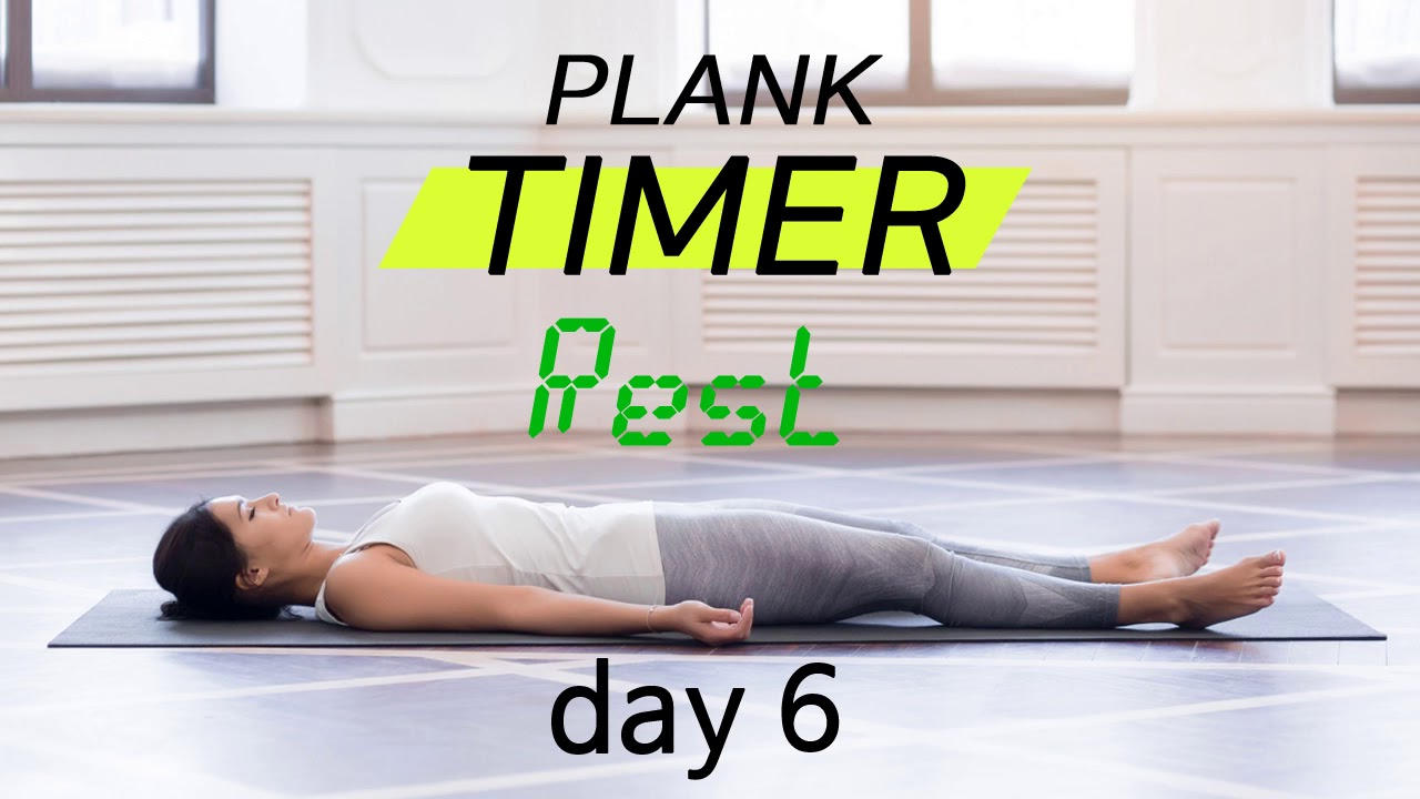 Plank Timer💙 day 6 - 30 days challenge with music (rest) | 플랭크 6일차 ...