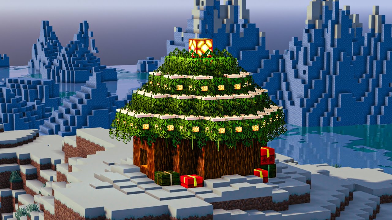 Minecraft | How to Build a Christmas Tree House | Tutorial Survival ...