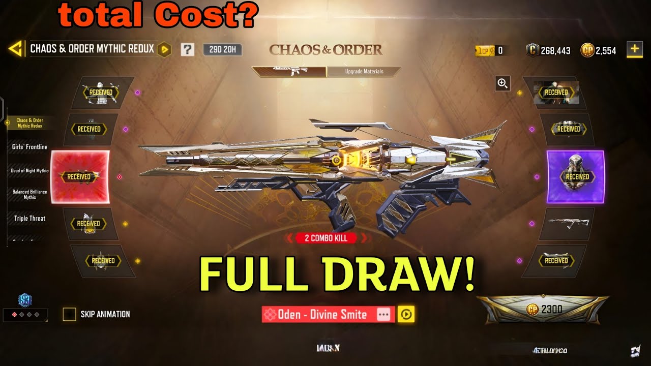 Mythic Oden Divine Smite Full Draw CODM | Chaos & Order Mythic Drop Cod ...