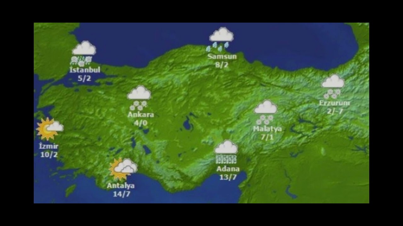 türkiye hava durumu haritası - YouTube