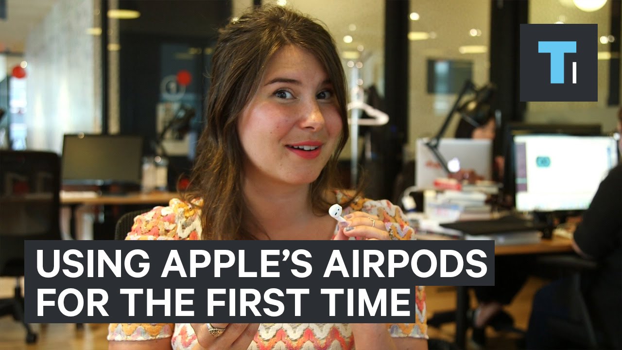People Try Apple's Wireless AirPods For The First Time - YouTube