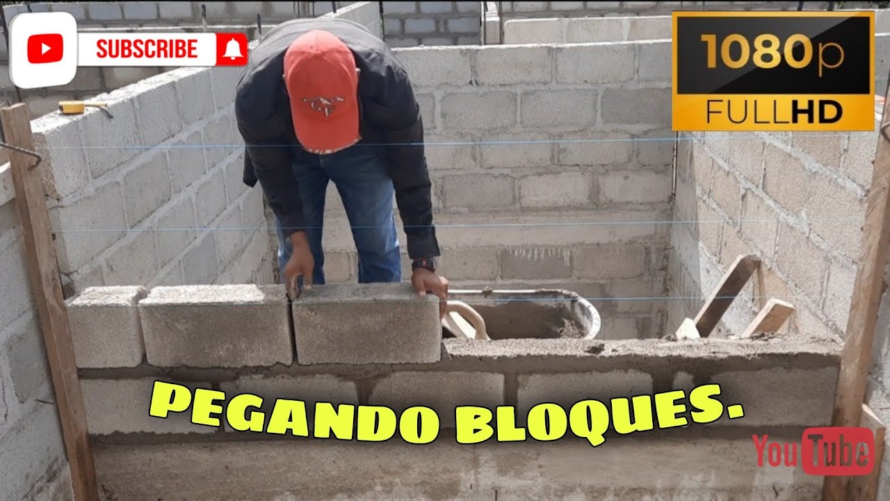 Pegando Bloques de cemento fácil y Rápido. - YouTube