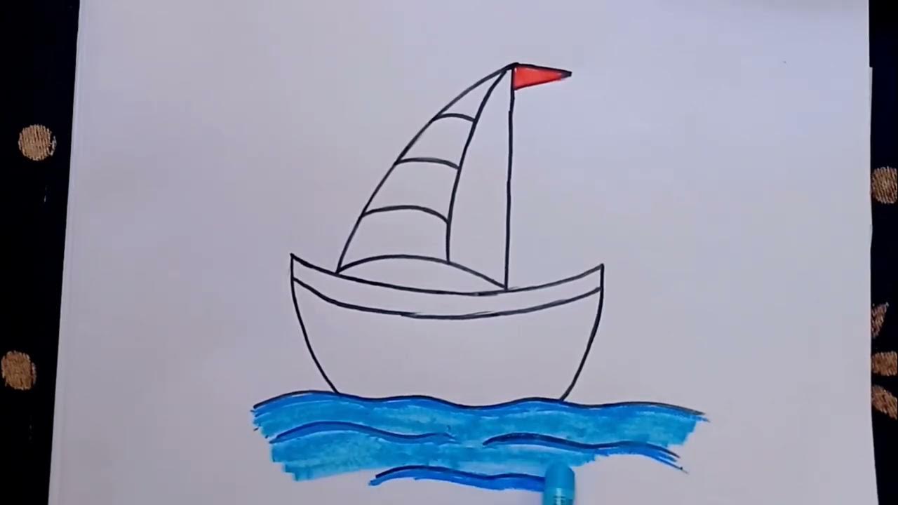 How To Draw A Boat|How To Draw Boat Easy Step By Step|Boat Drawing For ...