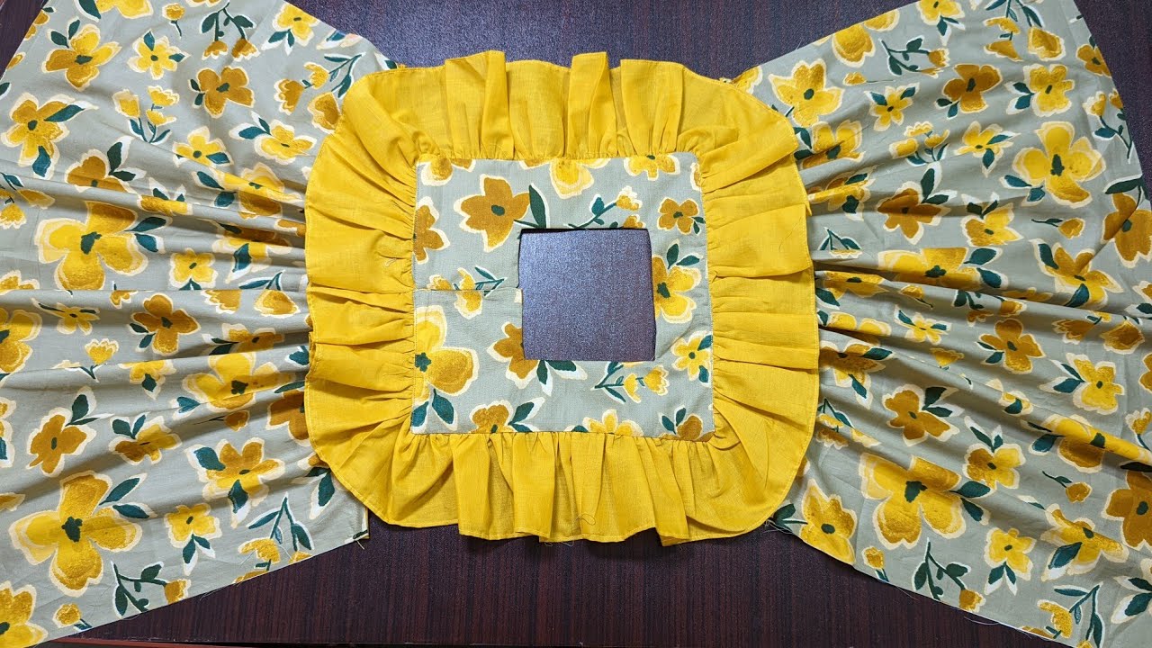 Square yoke baby frock cutting and stitching || Summer baby frock ...