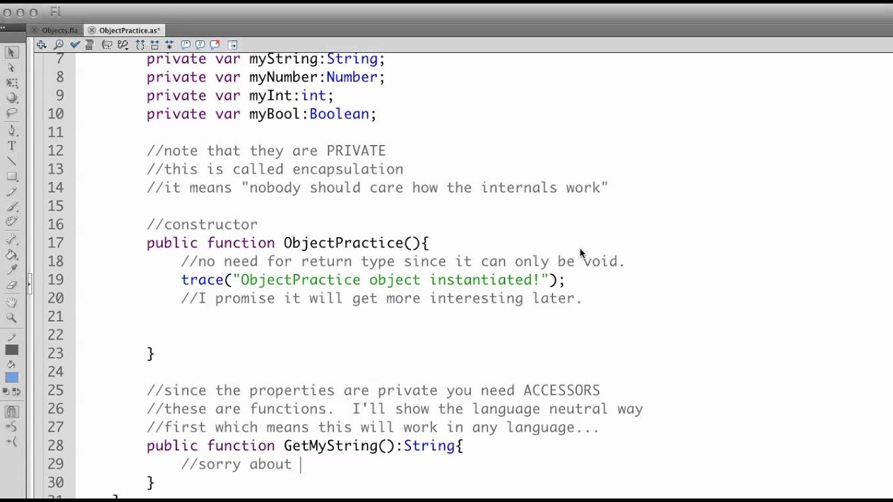 Actionscript 3 Objects Practice - YouTube