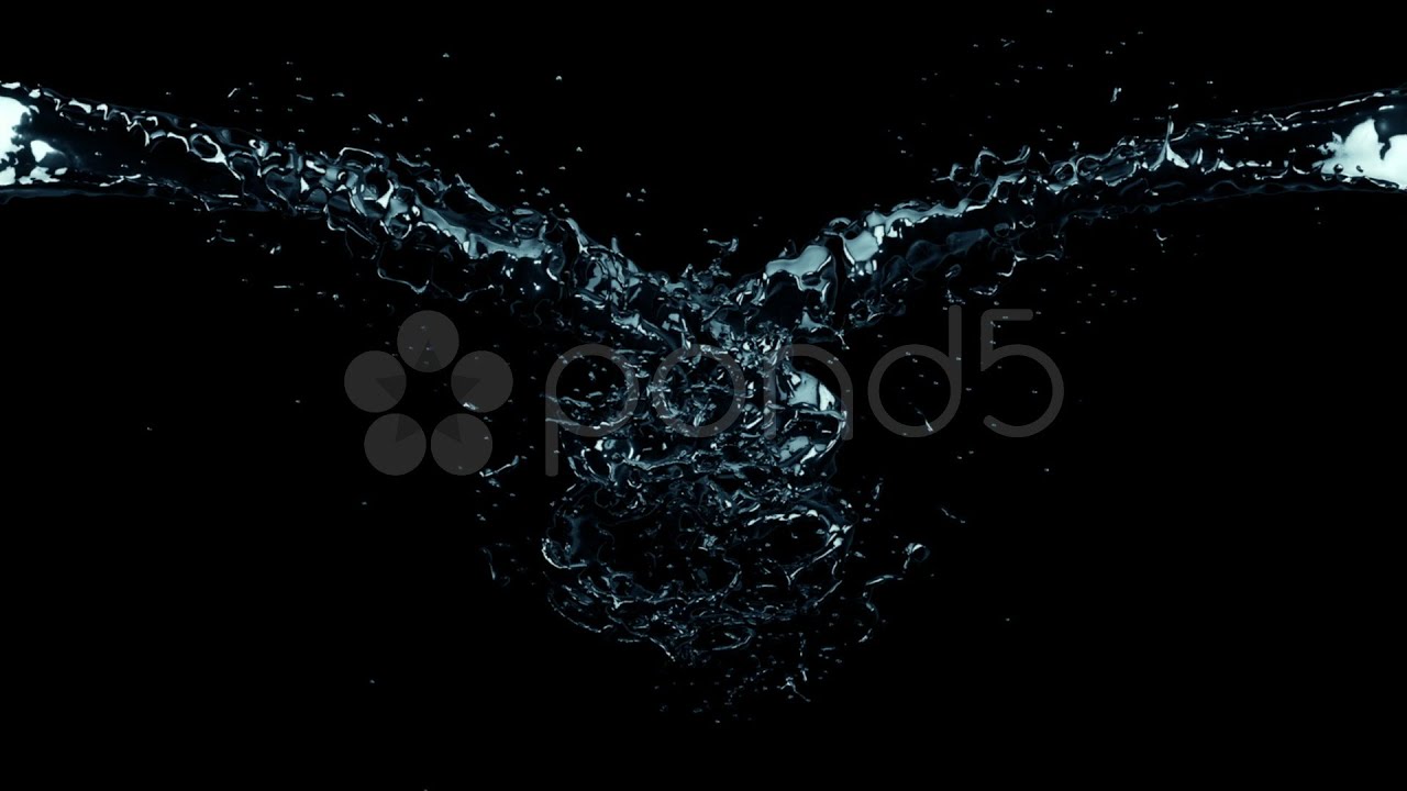 Water Splash Against Black, Alpha. Stock Footage - YouTube