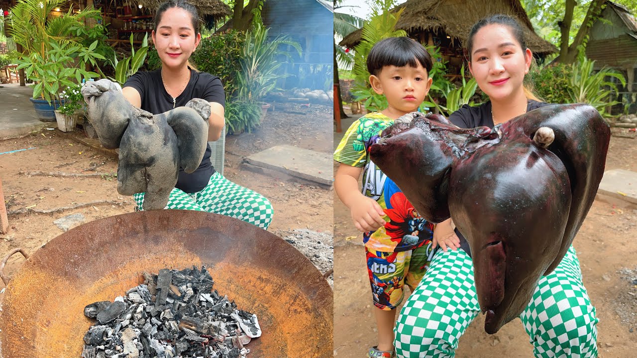 Yummy Country Style Cook Pig Liver recipe and eat - Cooking with sros ...