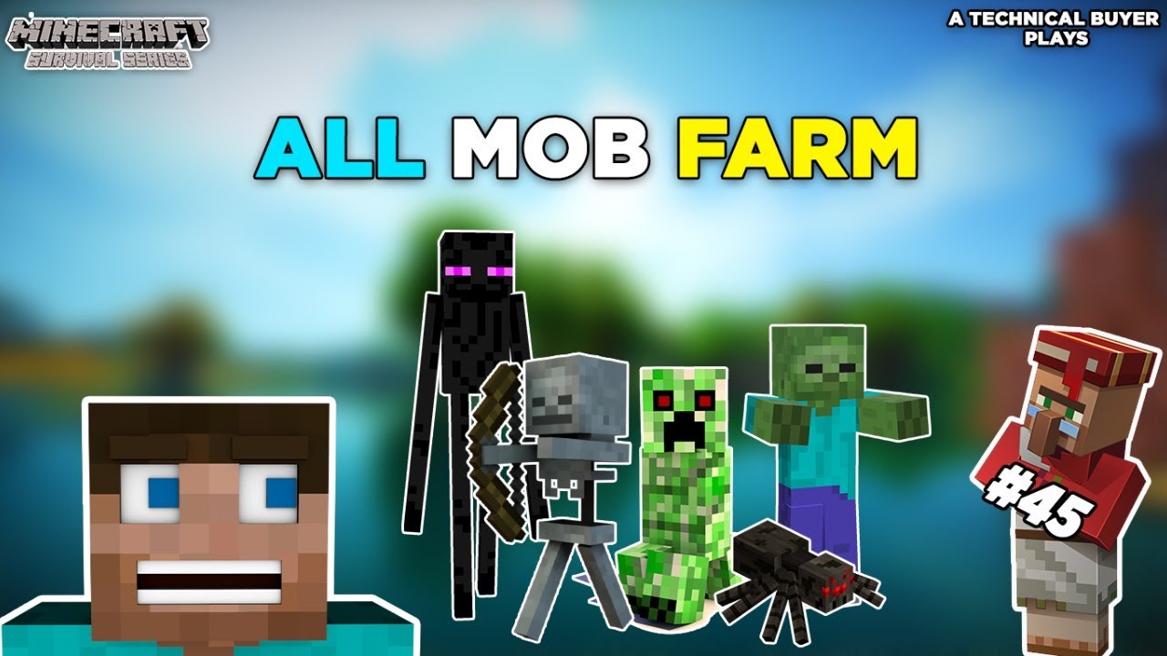 MINECRAFT ALL MOB FARM | MINECRAFT LIVE GAMEPLAY 45 - YouTube