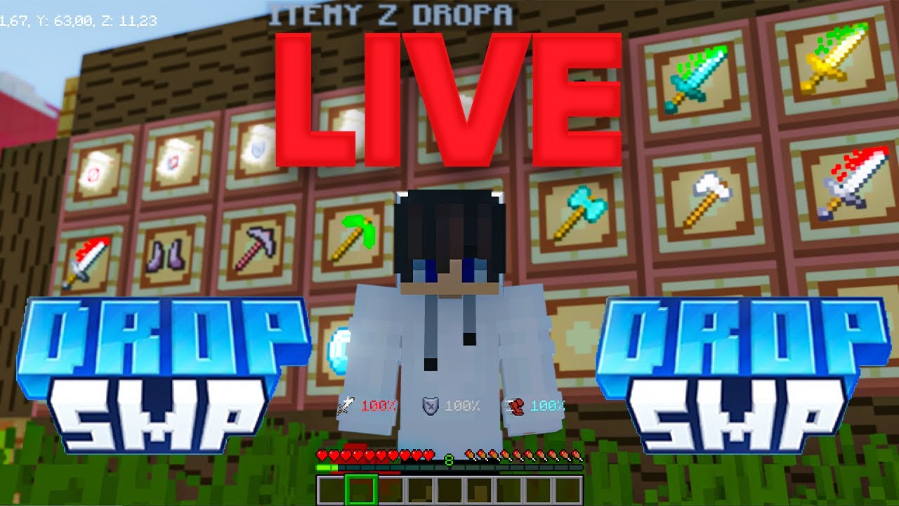 GRAMY NA MOIM SERWERZE DROP SMP | LIVE | PEJTCRAFT.PL | 1.19+ - YouTube