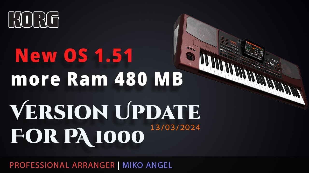 KORG PA1000 V1.5.1 Updated Version - YouTube