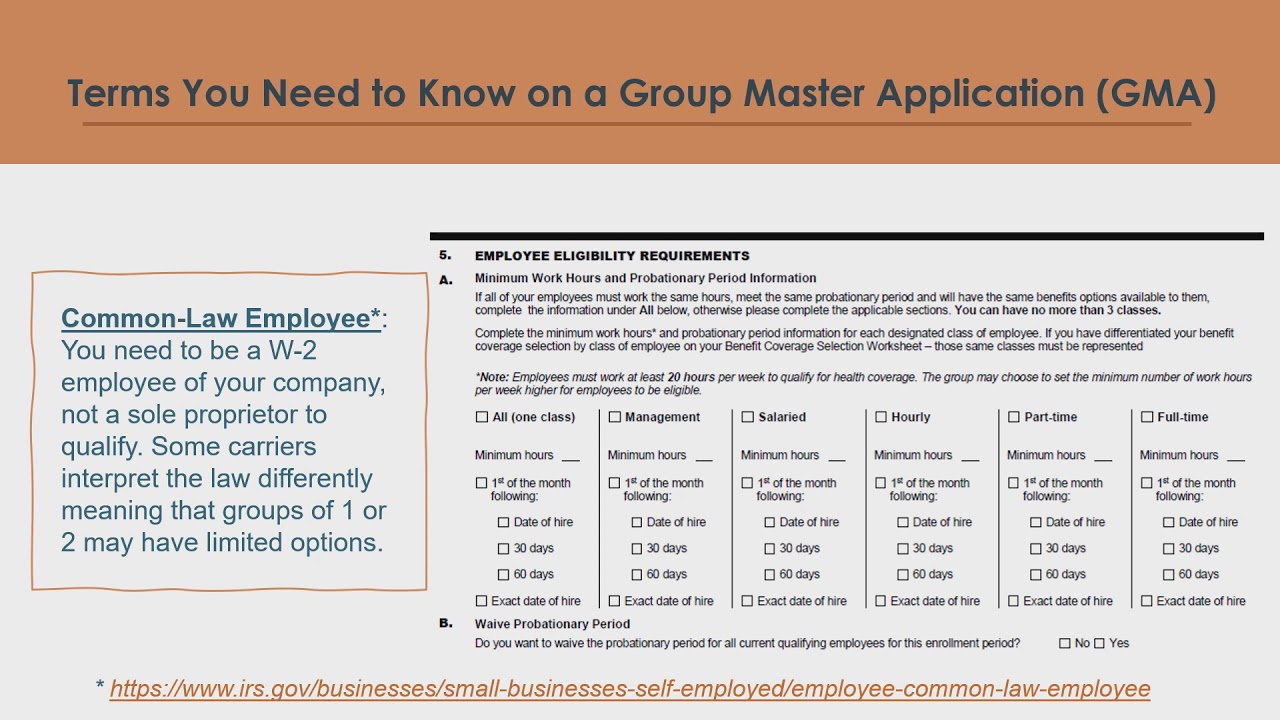 Terms You Need to Know on a Group Master Application (GMA) - YouTube