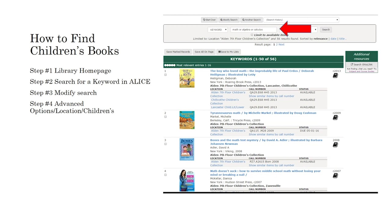 Finding a Book in the Children's Collection - YouTube