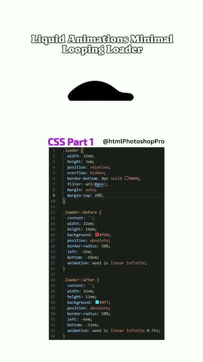 Liquid Animation Minimal Looping Loader using HTML and CSS #html_css #ytshorts #shorts #viral ...