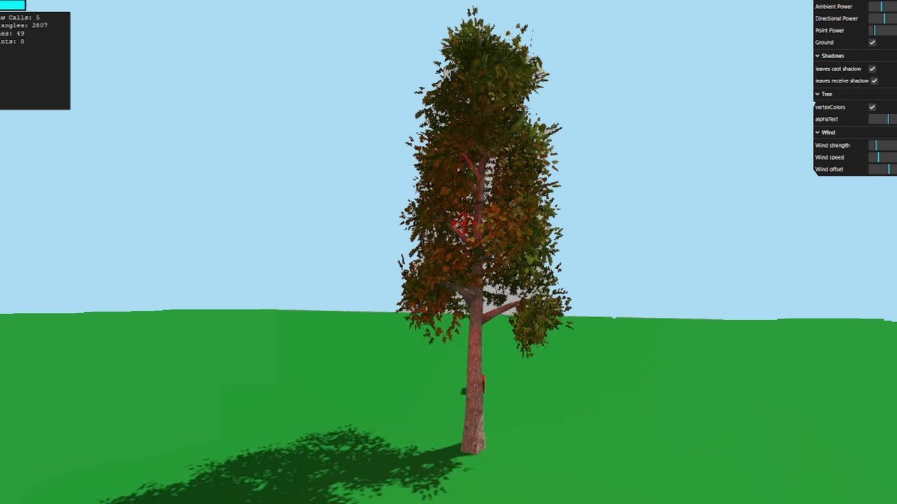 Three.js WebGL Realistic Tree w/ Wind Animation - YouTube