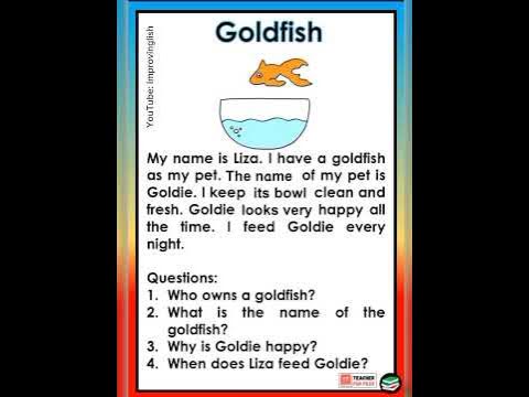 Reading Comprehension: Goldfish #improvinglish #learnenglish # ...