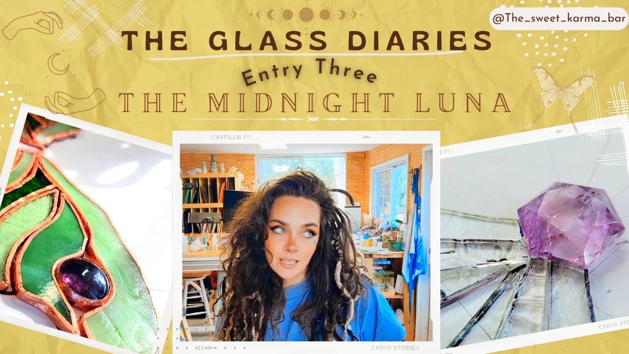 Entry 3: THE MIDNIGHT LUNA Window . SOLDERING & Glass Background 🌙..THE ...
