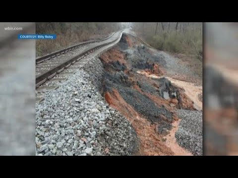 Part of train track washed out in Blount Co. - YouTube