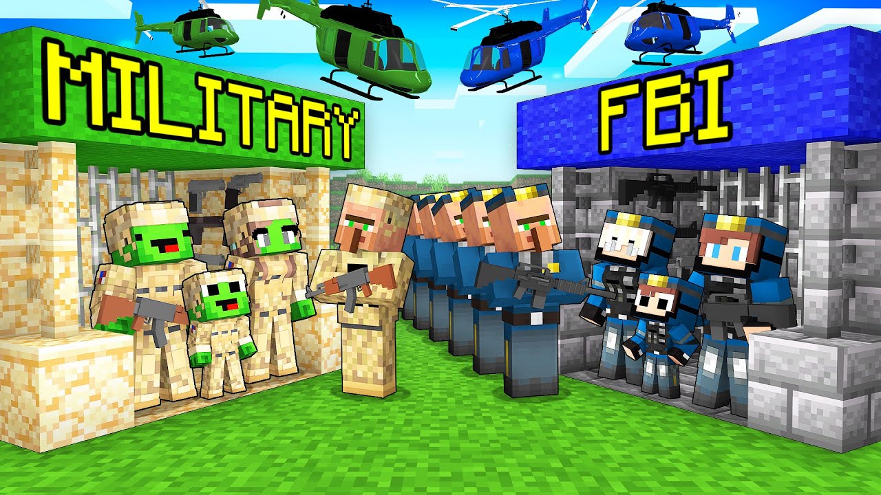 JJ's Family FBI vs Mikey's Family Military Survive Base Battle in Minecraft - Maizen - YouTube
