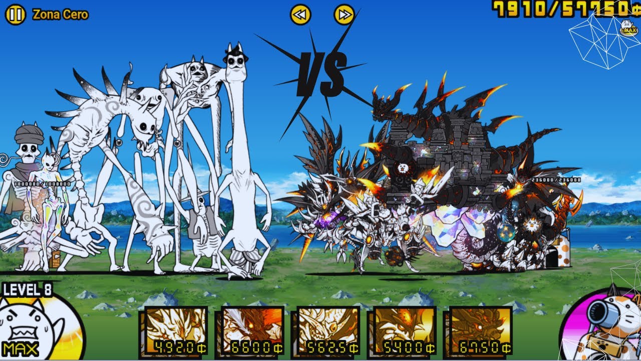 The Battle Cats - Nekoluga vs Dragon Emperors - YouTube