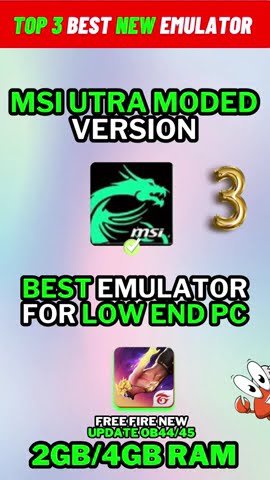 😎Top 3 Best Emulator For Low End PC Without Graphics Card Best New Emulators For Free Fire OB45 ...