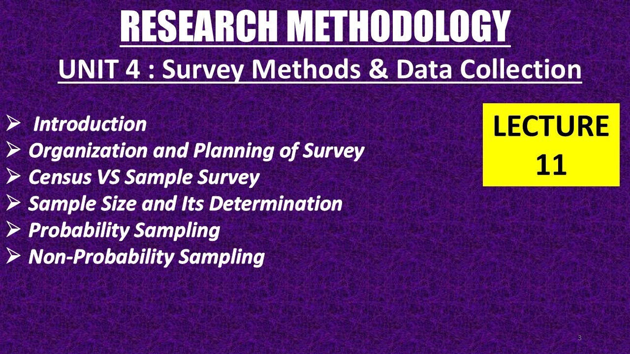 Unit 04 - Data Collection (Part 11) | Complete Research Methodology ...