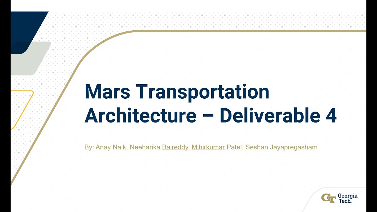 Mars Transportation Architecture Grp 4 - YouTube