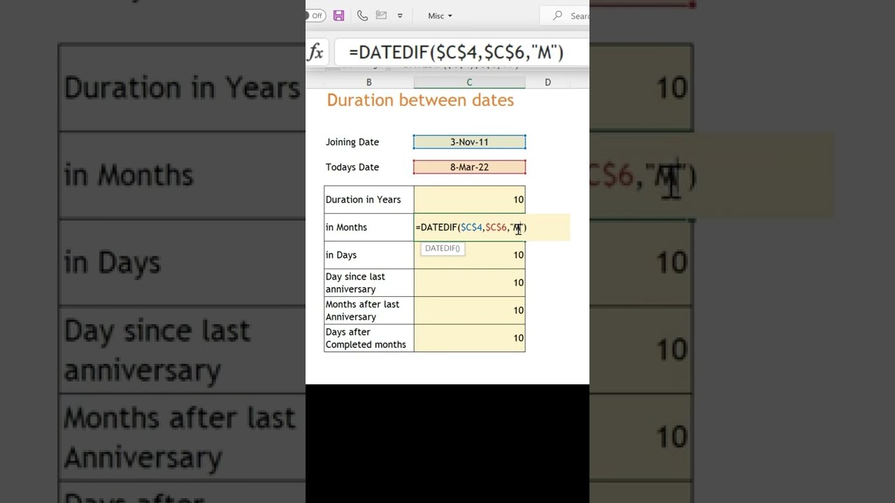 Calculating Duration Between Dates YouTube Calculating Duration Between Dates YouTube