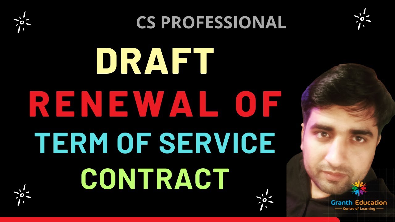 Renewal Service Agreement || Renewal of Term of Service of an Employee ...