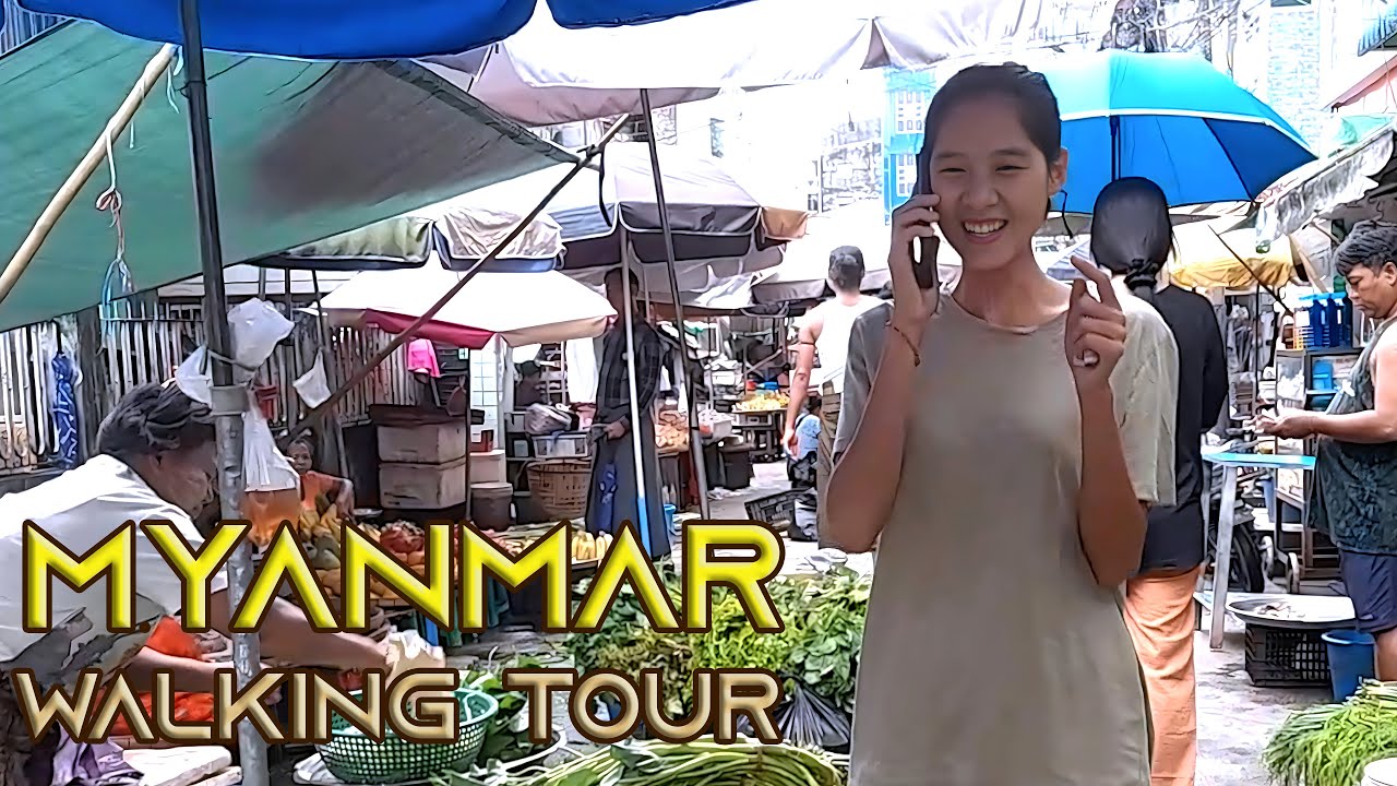 Walking Tour Sanchaung Open Market of Yangon Myanmar - YouTube