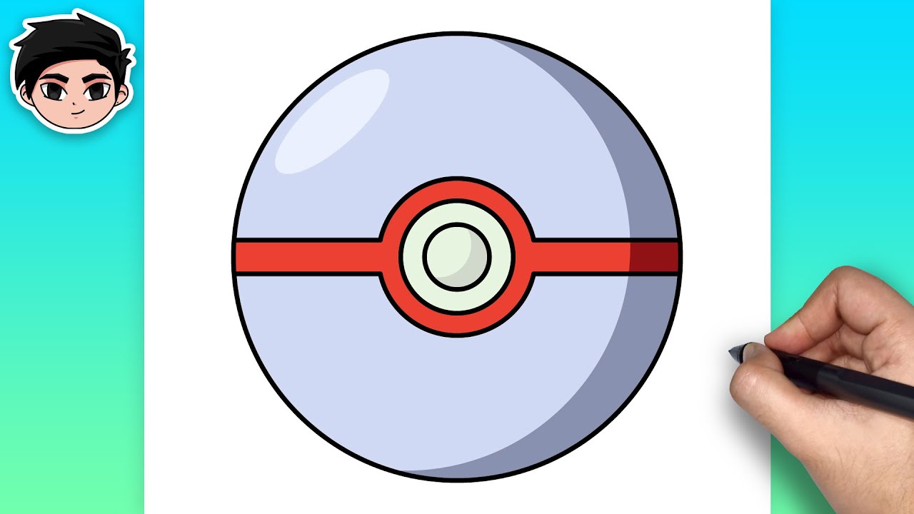 How To Draw PREMIER BALL | Pokemon - For Beginners Easy Step By Step ...