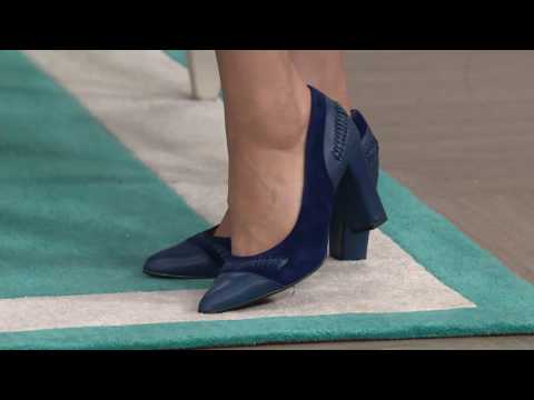 C. Wonder Leather & Suede Pumps with Woven Detail - Beatrice on QVC