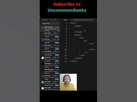 Learn Auto Rename tag Extension in Visual Studio Code and close tag automatically #shorts # ...