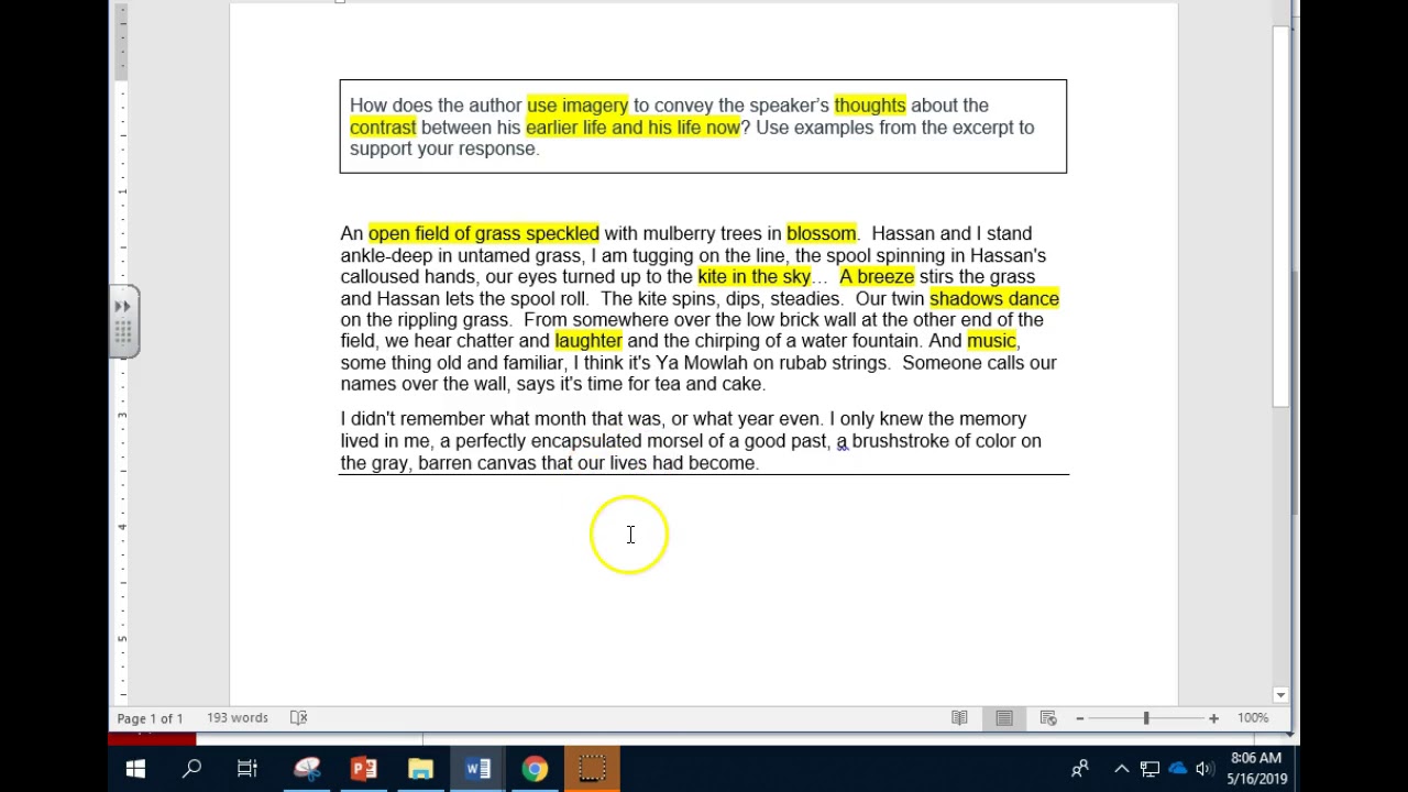 Writing an EOC Constructed Response - YouTube