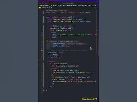 Debouncing in React JS #react #javascript #programming - YouTube