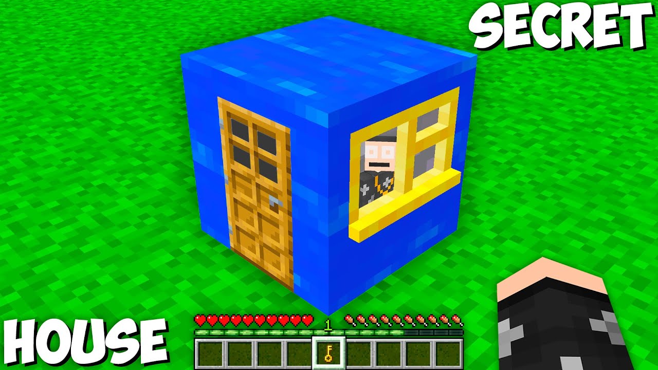 How to BUILD SUPER SECRET HOUSE inside a WATER BLOCK in Minecraft ...